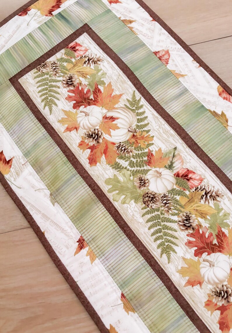 Quilted Pumpkins Table Runner, Table Mat, Handmade Table Runner, Fall ...