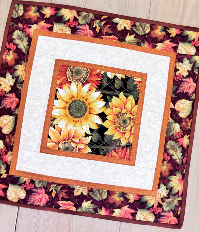 Quilted Table Topper, Quilted Handmade Table Topper, Fall and Harvest ...