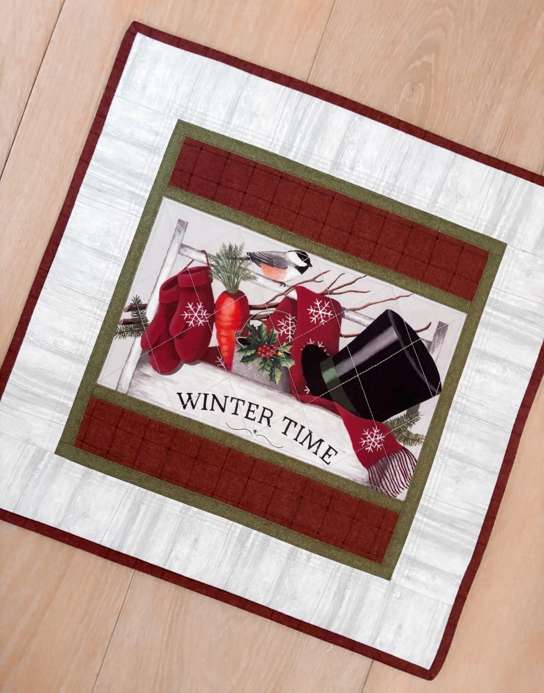 Winter Table Topper, Holiday Table Topper, Christmas Table Topper ...