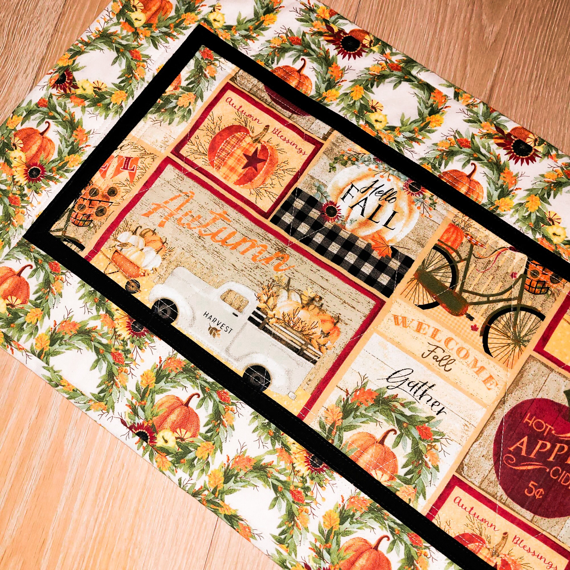 Quilted Farmhouse Table Runner Autumn Fall Harvest - Etsy
