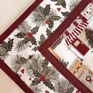 Handmade Christmas/holiday Quilted Table Topper, Holiday Table Mat ...