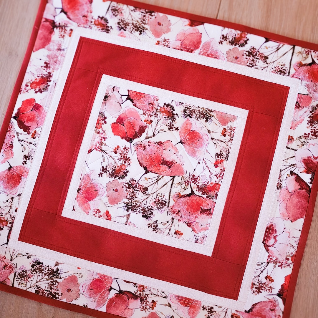 Quilted Table Topper, Table Mat, Decorative Wall Hanging, Handmade ...