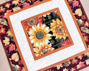 Quilted Table Topper, Quilted Handmade Table Topper, Fall and Harvest ...