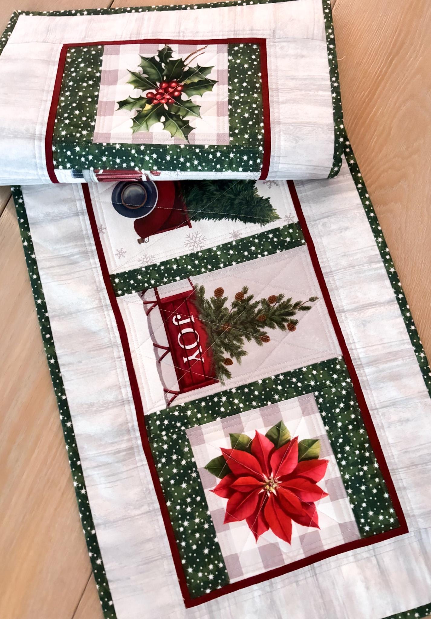 Winter Table Runner, Holiday Table Deco, Christmas Table Runner ...
