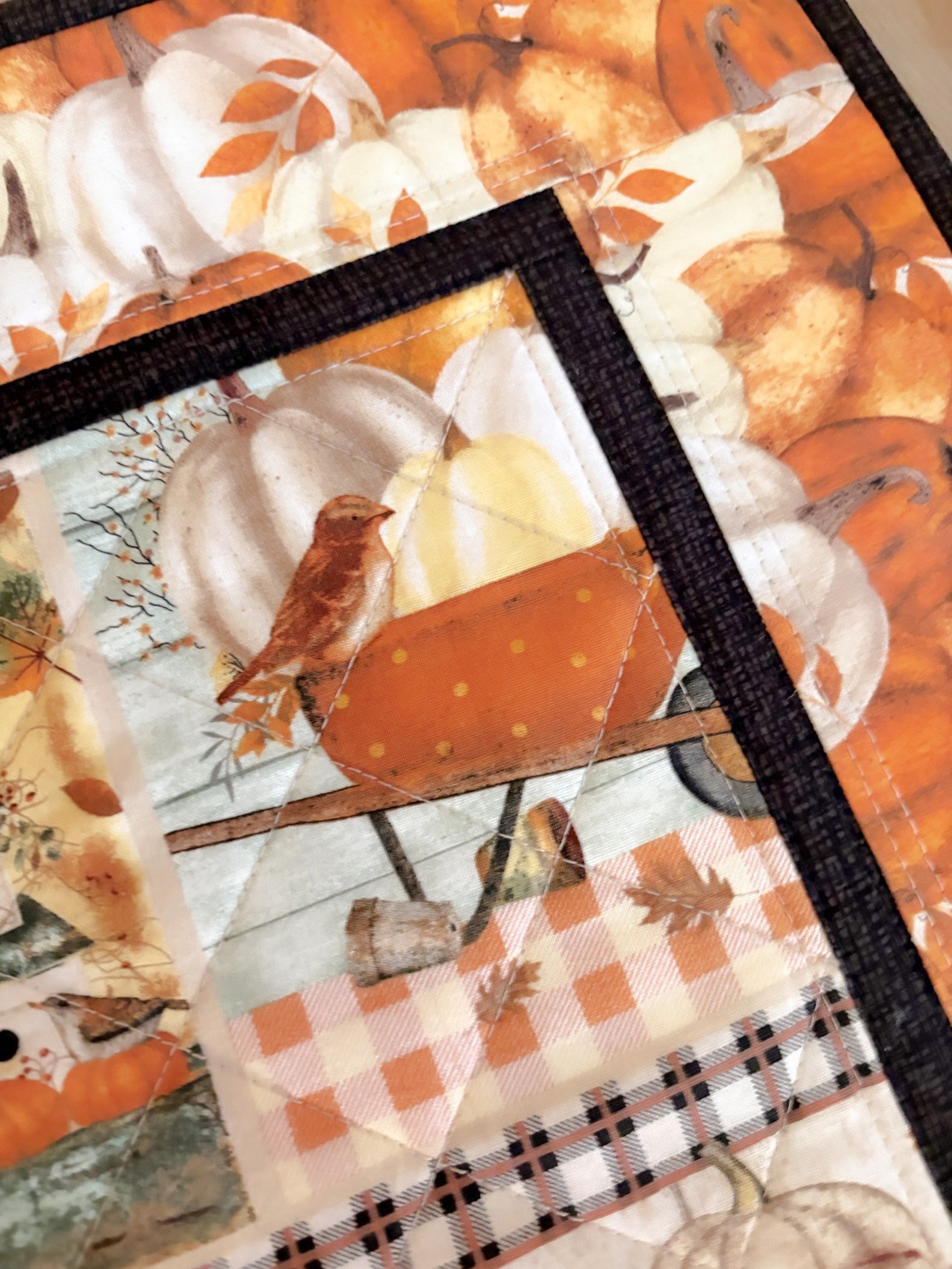 Quilted Table Topper, Quilted Handmade Table Topper, Fall and Harvest ...
