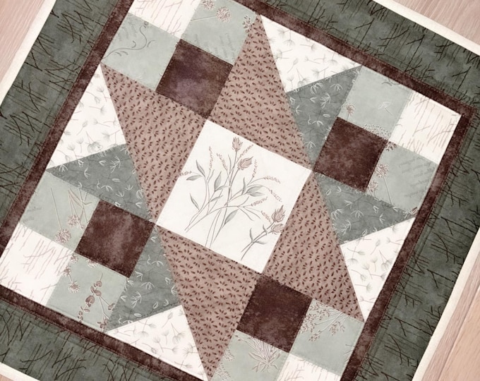 Handmade Quilted Table Topper, Prairie-style Quilted Table Topper ...