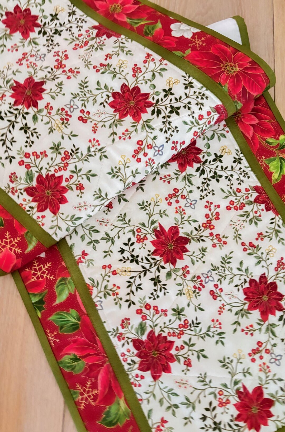 Holiday/christmas Quilted Table Runner, Handmade Christmas/holiday ...