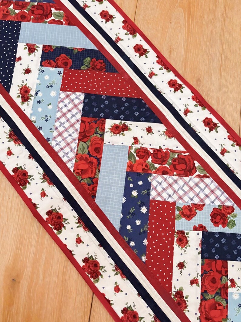 Handmade Quilted Table Runner, Quilted Table Runner, Patriotic Table ...