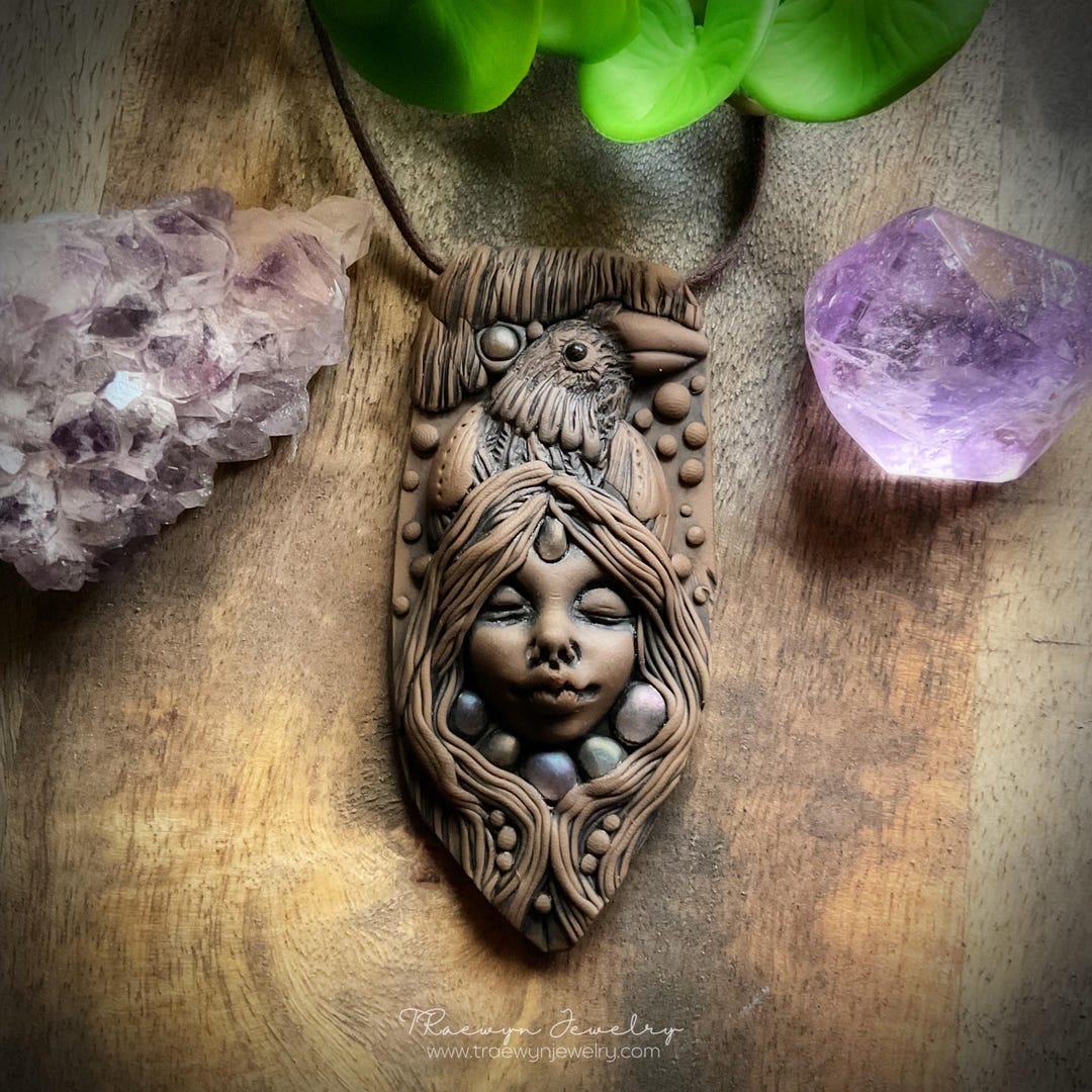 Raven Goddess Spirit Animal Necklace. Shamanic Animal Totem Necklace ...