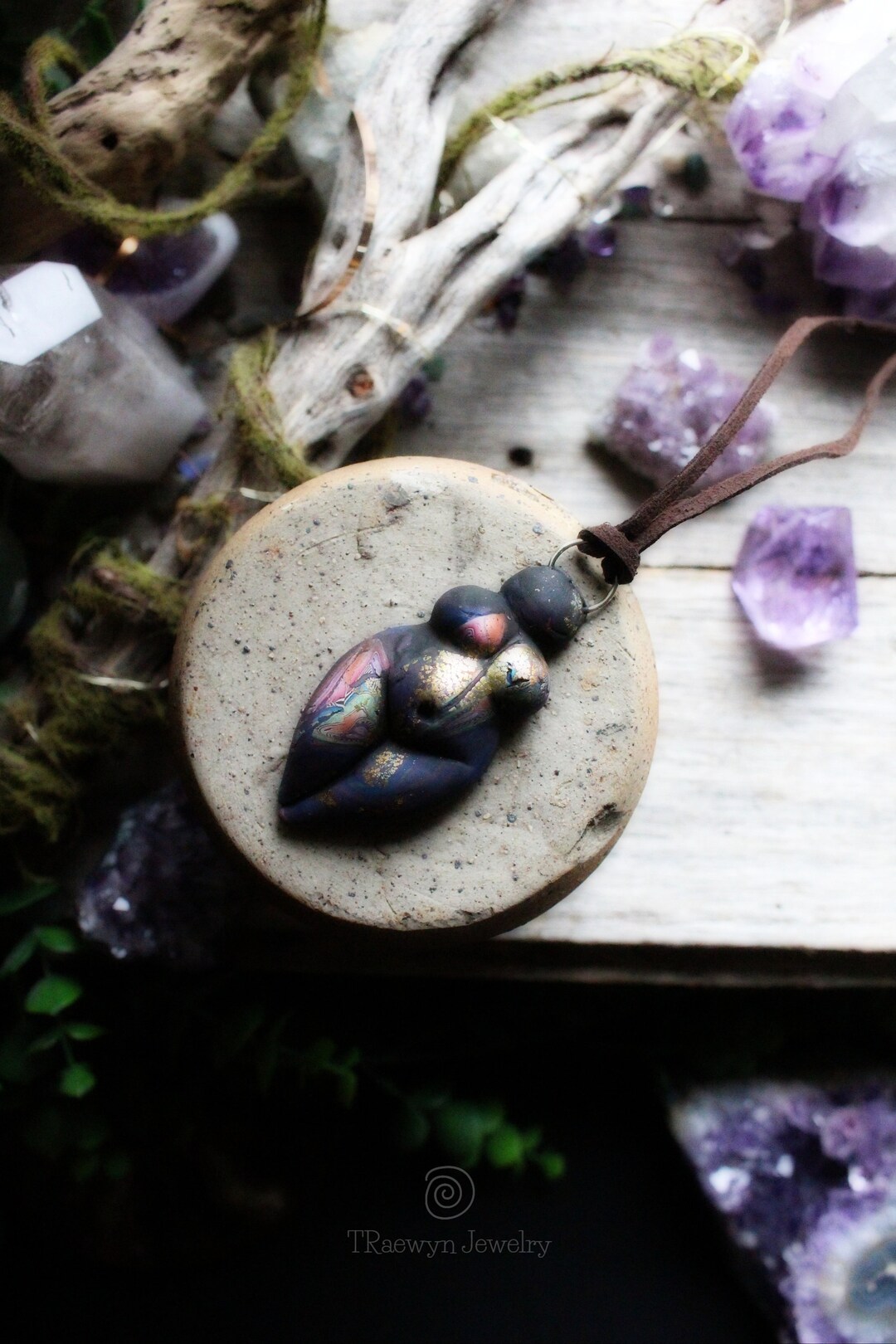 Gaia Goddess Necklace - Handcrafted in Clay - Primitive Goddess - Gaia ...