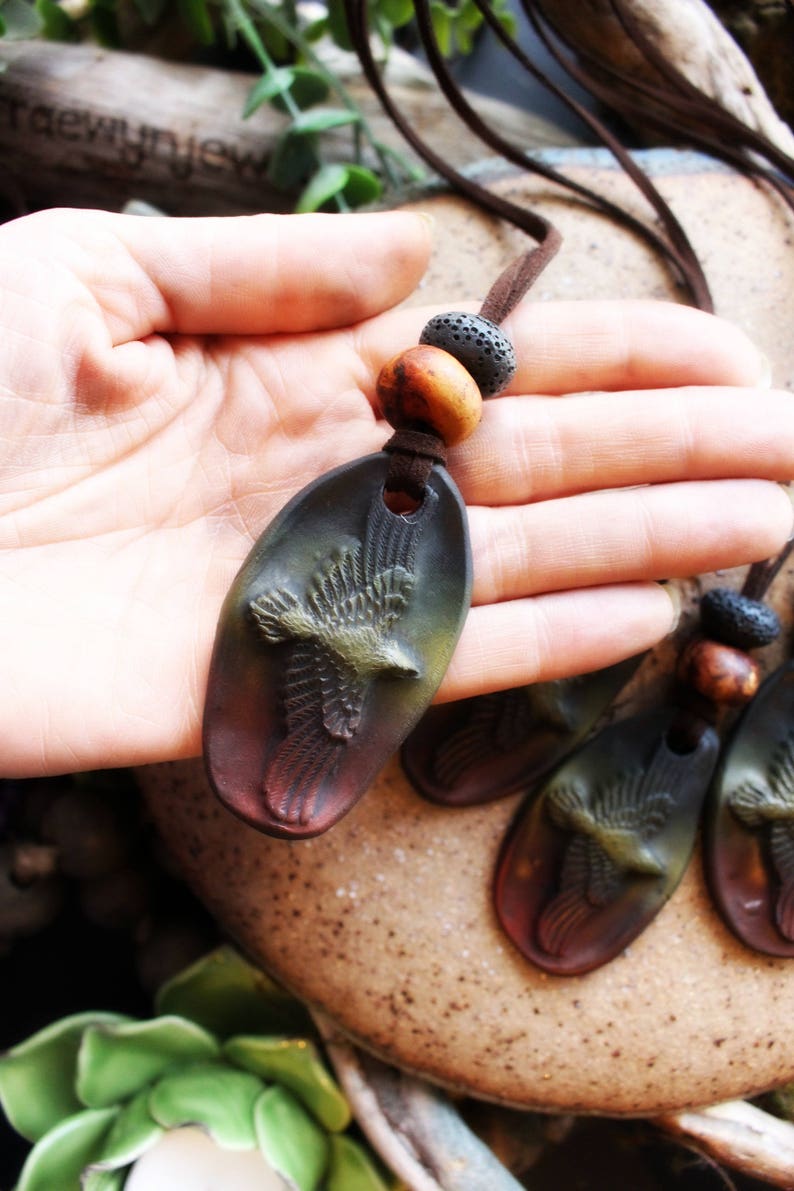 Spirit Bird 'bunjil' Necklace Handcrafted Clay - Etsy