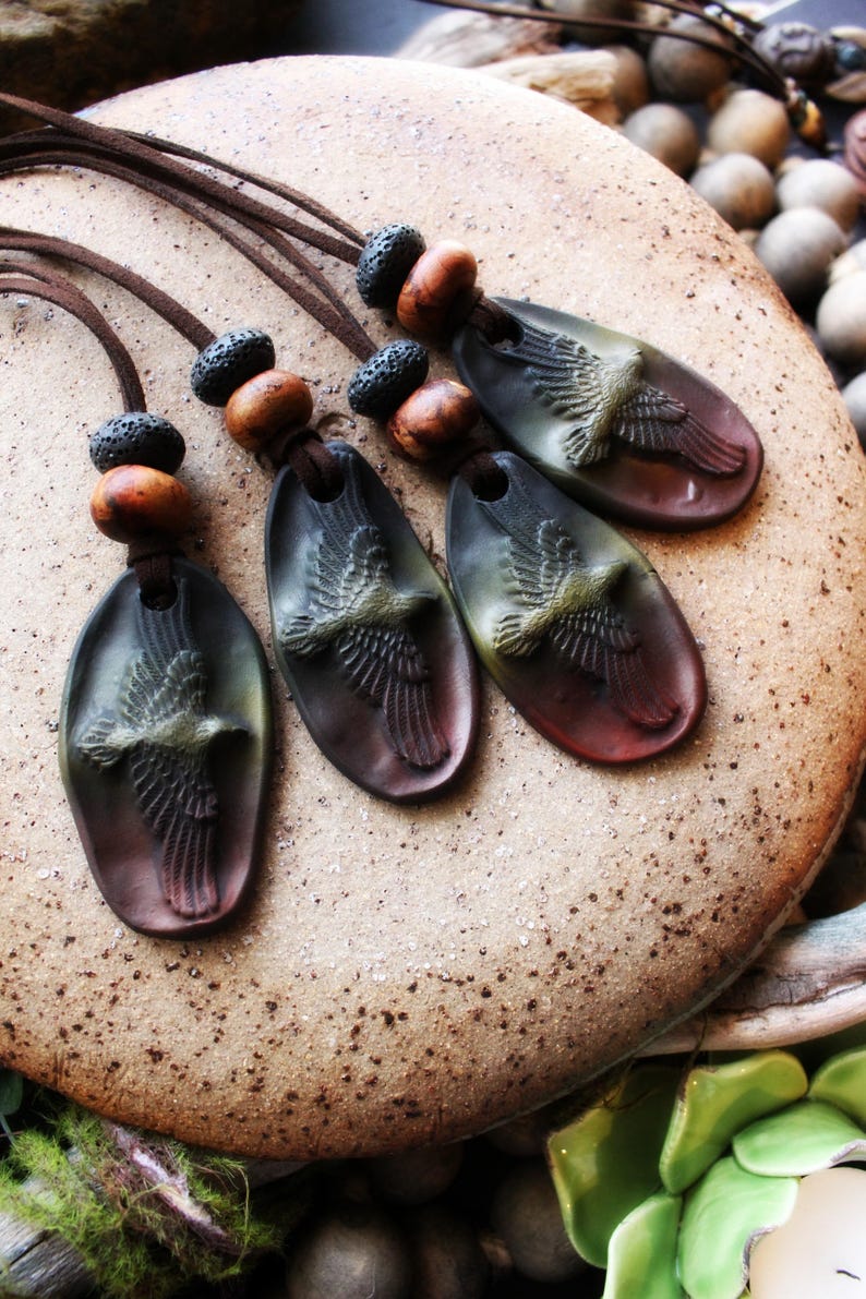 Spirit Bird 'bunjil' Necklace Handcrafted Clay - Etsy