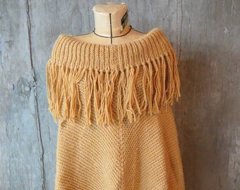 Hand knit cape | Etsy