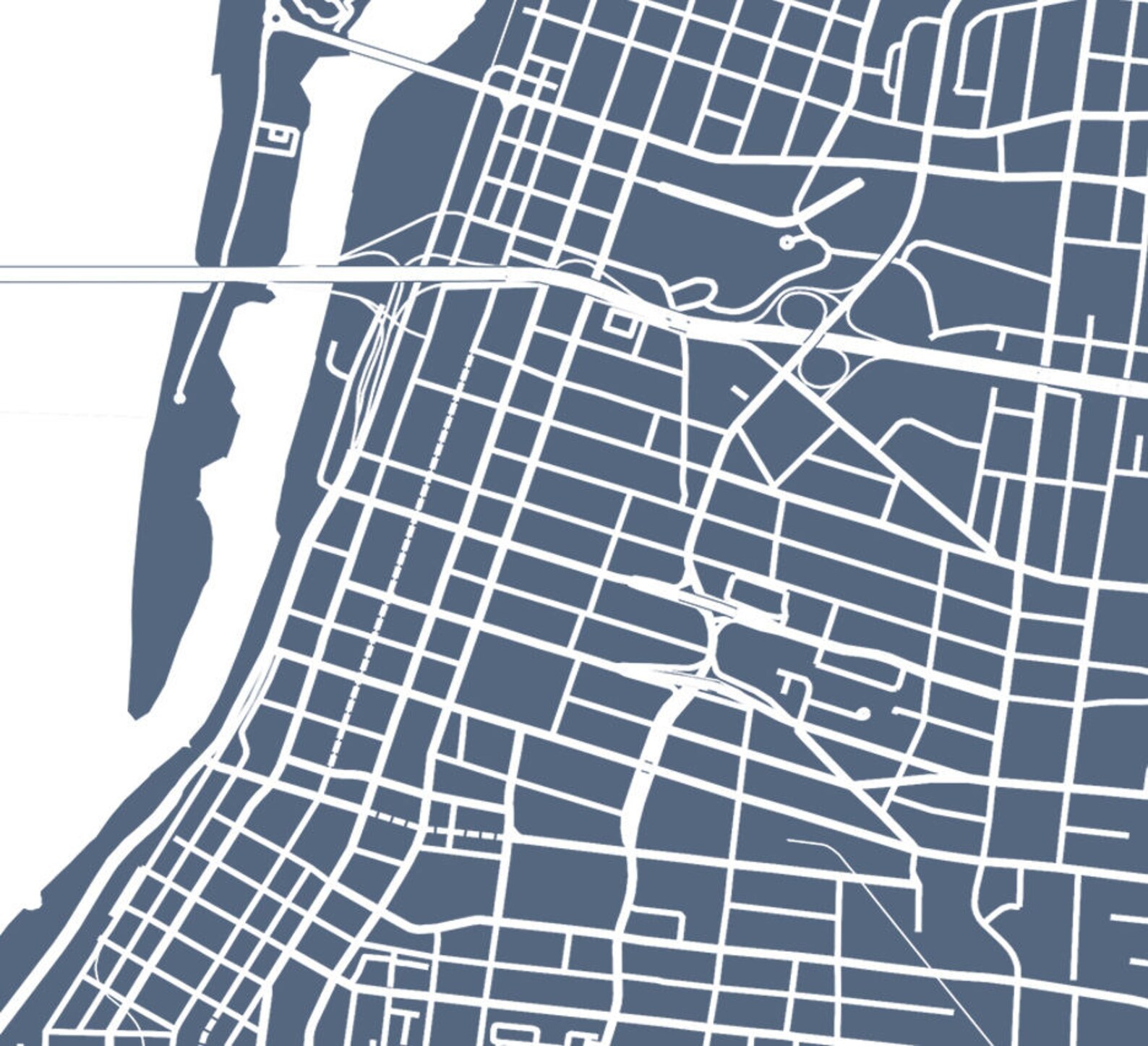 Memphis Map Print, Memphis Poster Print, Memphis Tennessee Urban Street ...