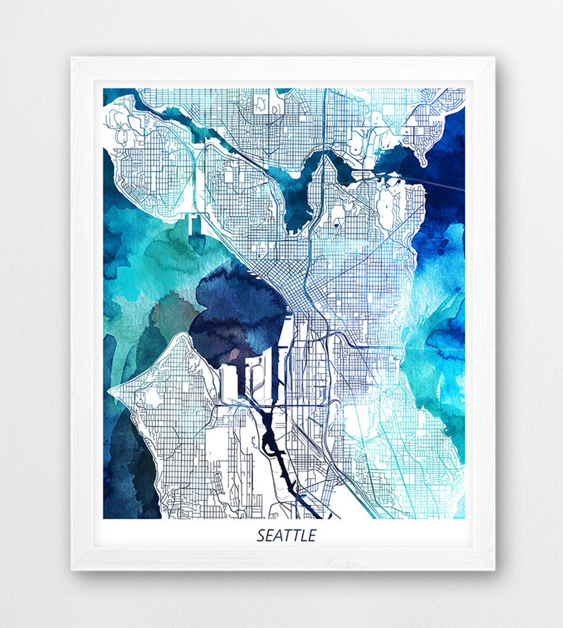 Seattle Map Print Seattle Poster Print Seattle Washington - Etsy