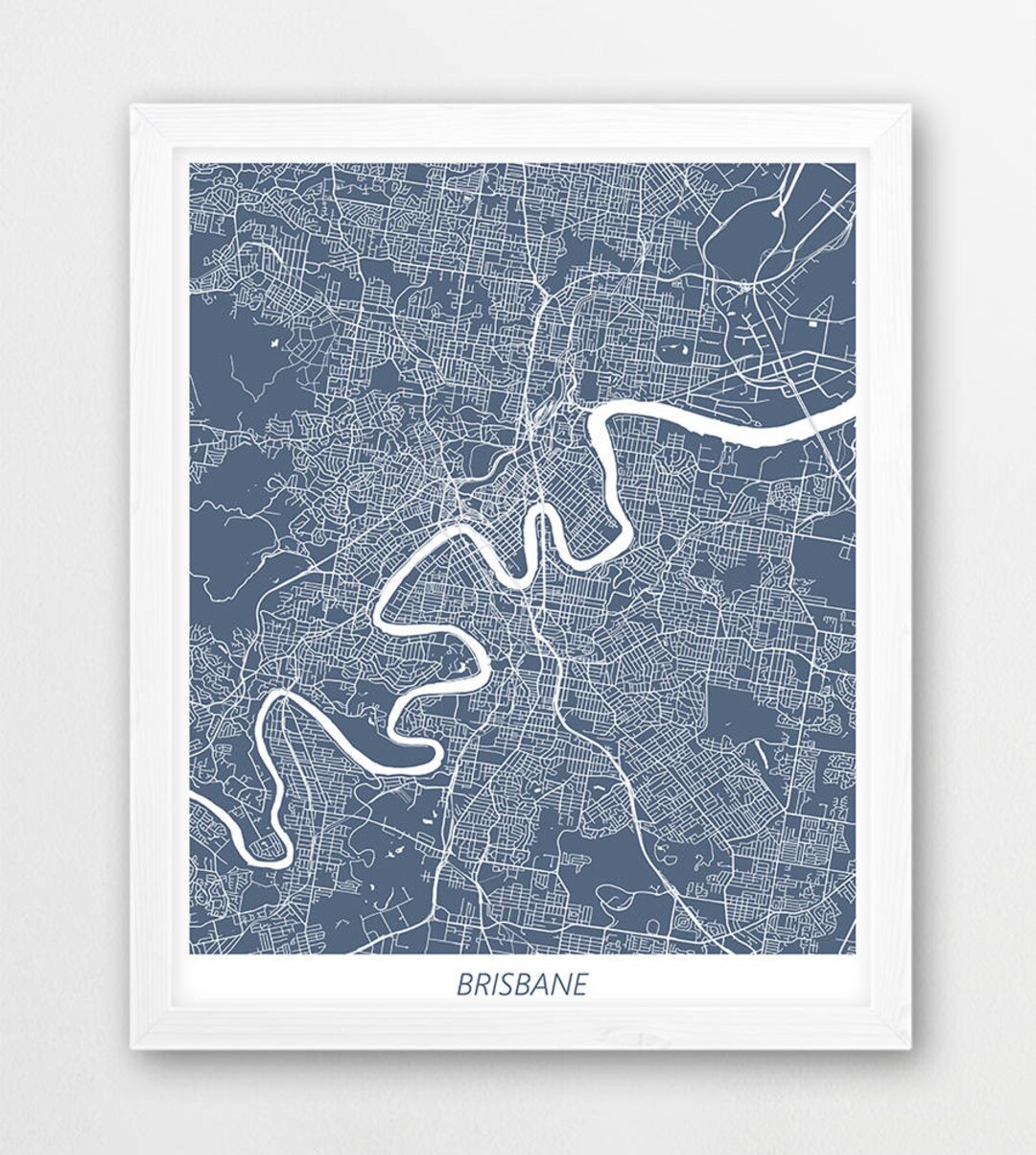 Brisbane Map Print, Brisbane City Poster Print, Brisbane Australia ...