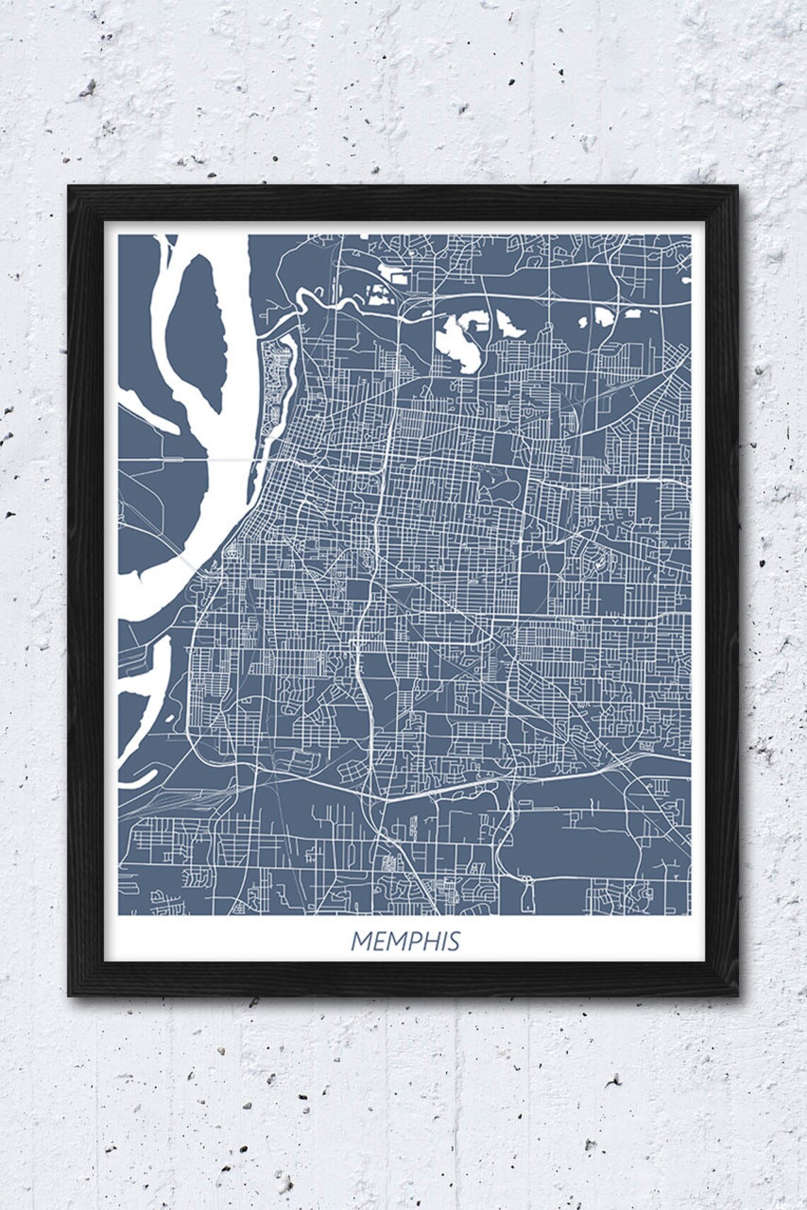 Memphis Map Print, Memphis Poster Print, Memphis Tennessee Urban Street ...