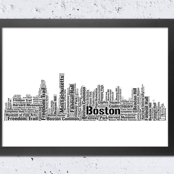 Boston Typography - Etsy