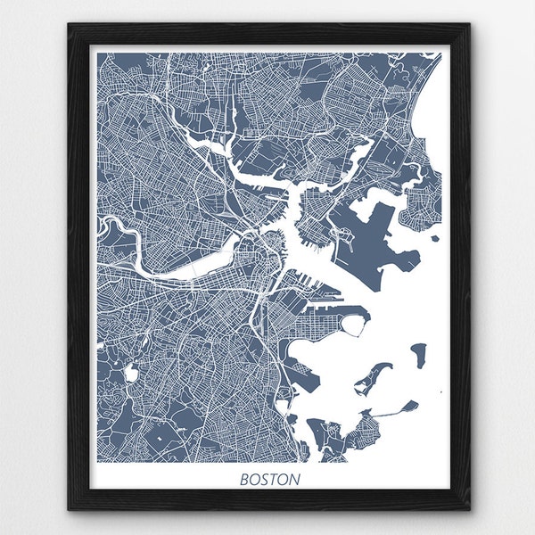 Boston Map Poster - Etsy