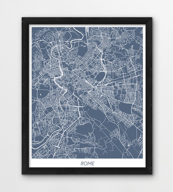 Rome Map Print Rome City Street Map Print Rome Italy Urban | Etsy