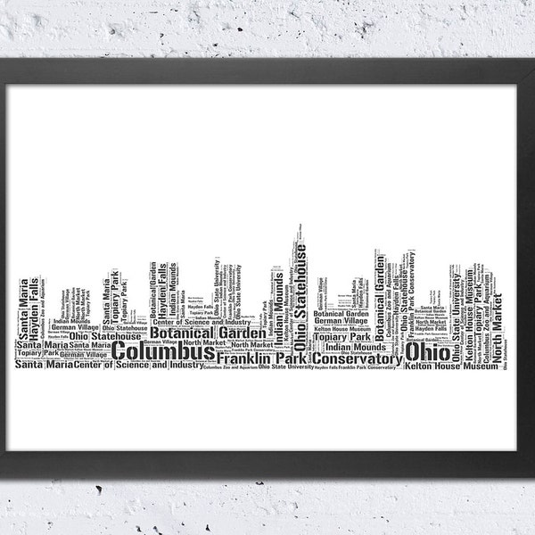 Columbus Skyline - Etsy