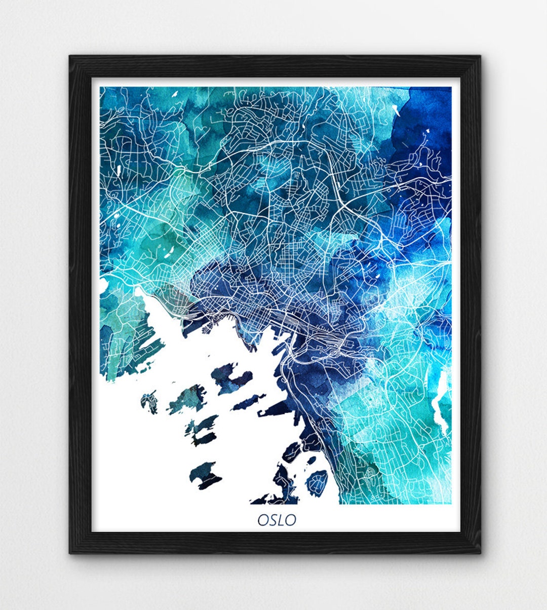 Oslo Map Print Oslo Poster Print Oslo Norway Urban Street - Etsy