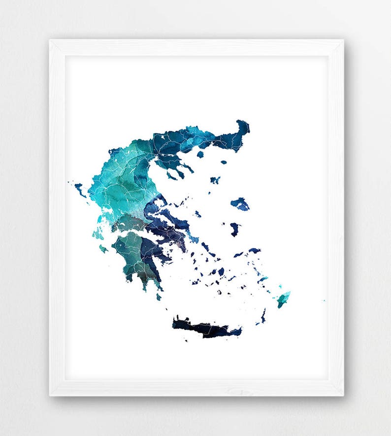 Greece Map Print Greece Poster Print Greece Street Map | Etsy