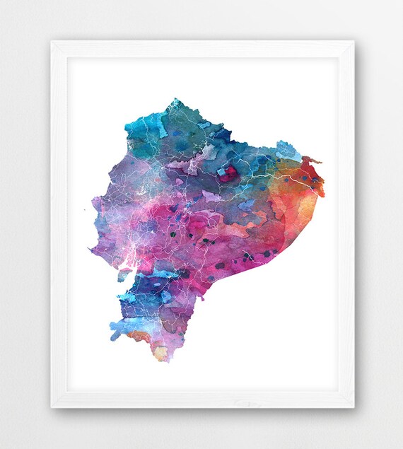 Prints Art & Collectibles Ecuador Map Poster Print etna.com.pe