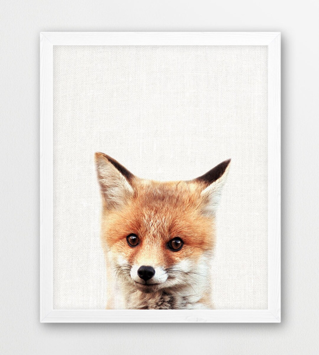 Baby Fox Print, Animal Print, Woodland Animals Fox Print, Nursery Wall ...