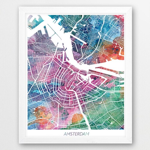 Amsterdam Map Print | Etsy