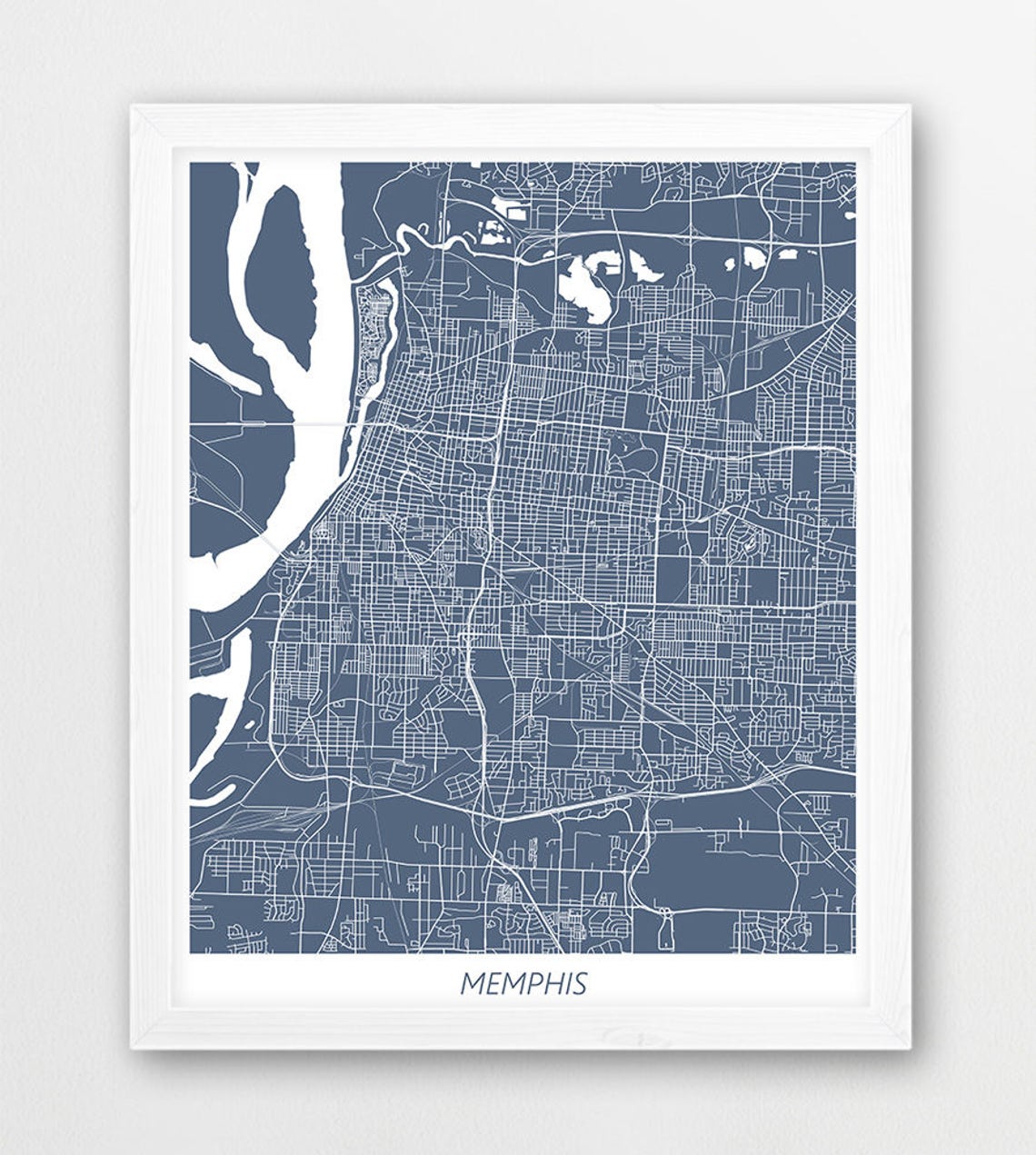 Memphis Map Print, Memphis Poster Print, Memphis Tennessee Urban Street ...