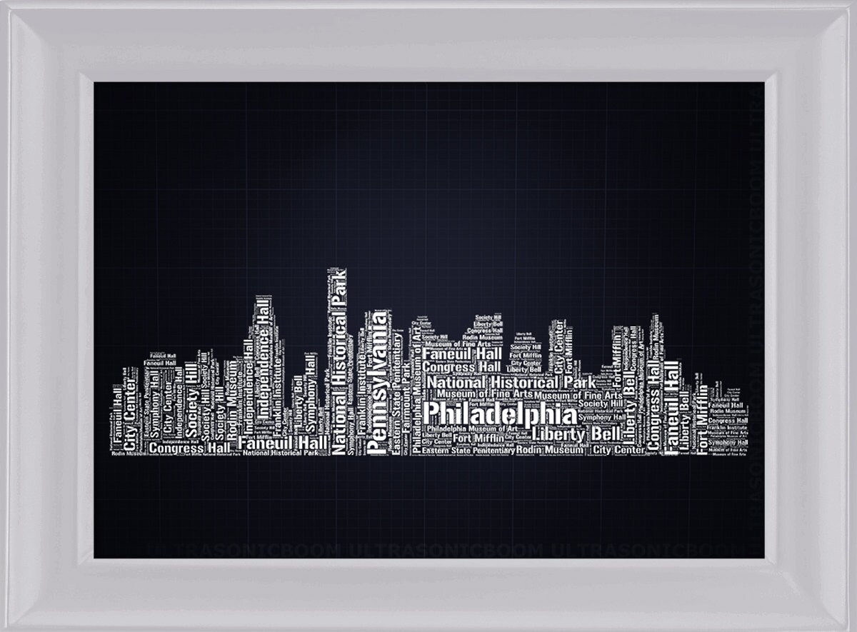 Philadelphia Skyline Print Philadelphia Pennsylvania Print | Etsy