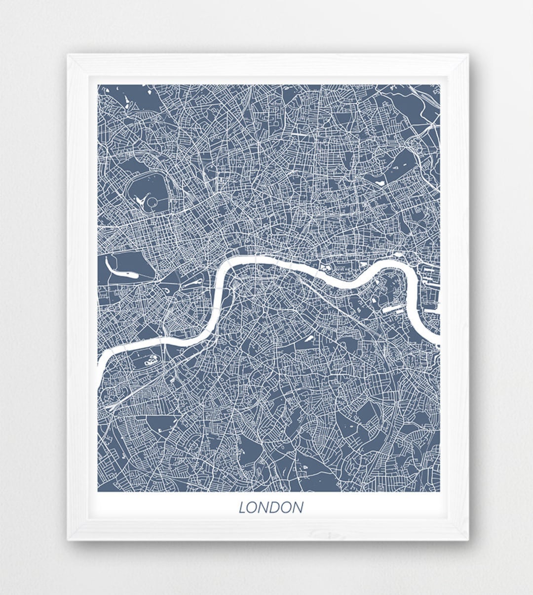 London Street Map Print, London City Poster Print, London United ...