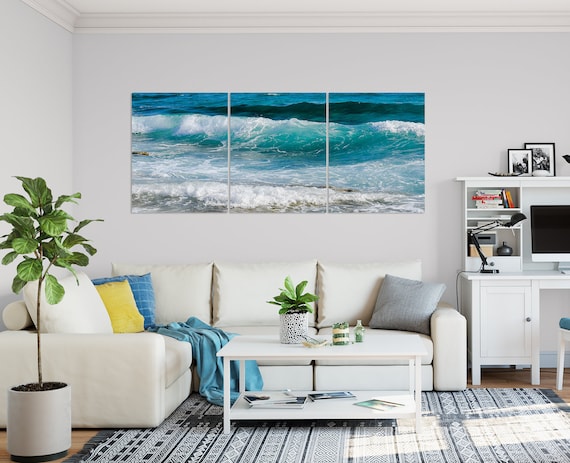 Ocean Waves Set of 3 Beach Coastal Wall Print Decor | Etsy