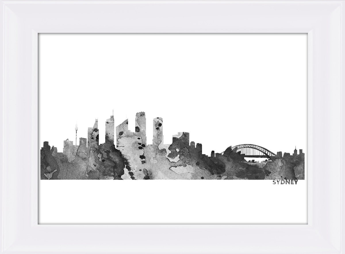 Sydney Skyline Print Sydney Australia Silhouette Cityscape - Etsy