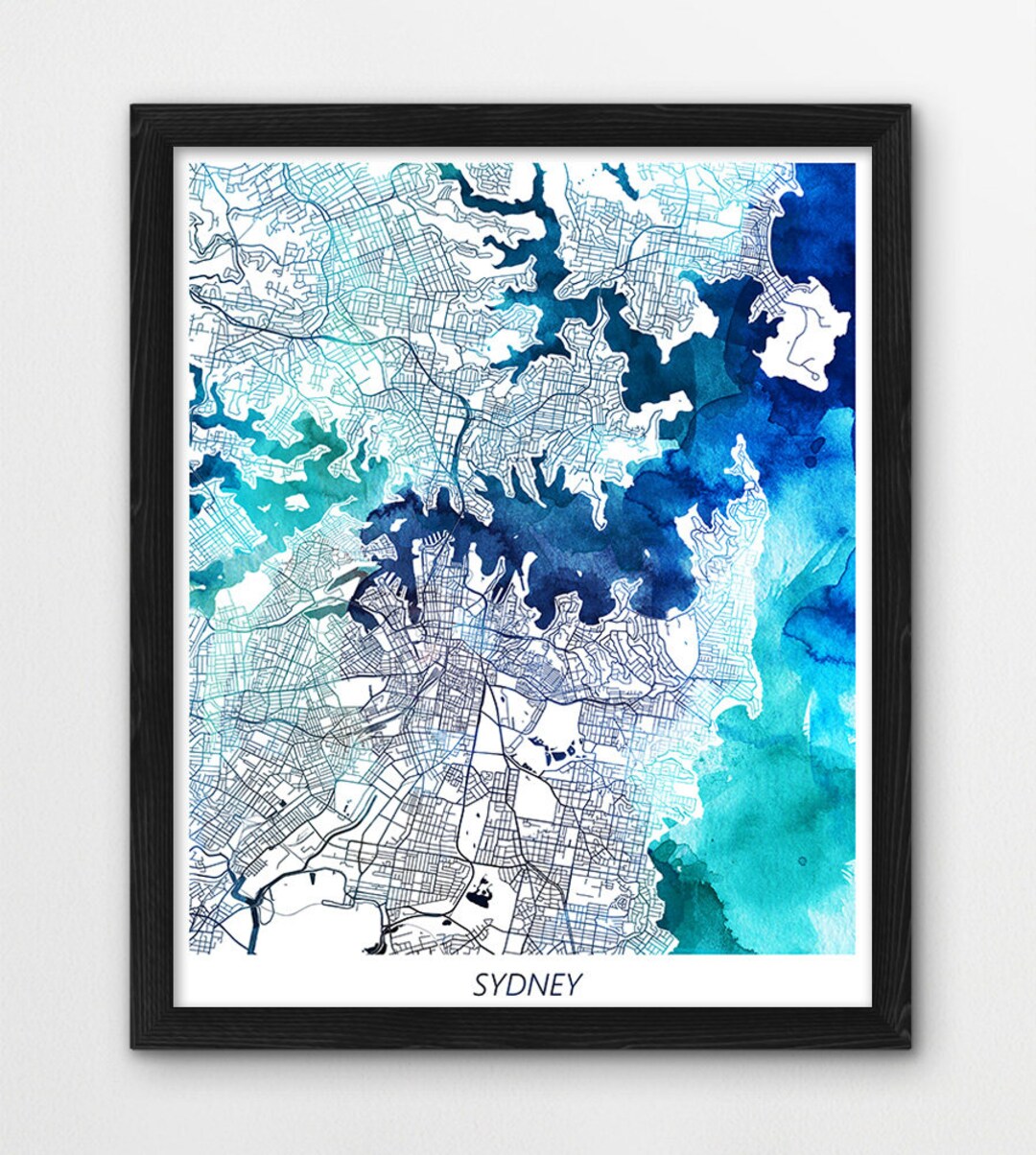 Sydney Map Print, Sydney Australia Poster Print, Sydney Urban Street ...
