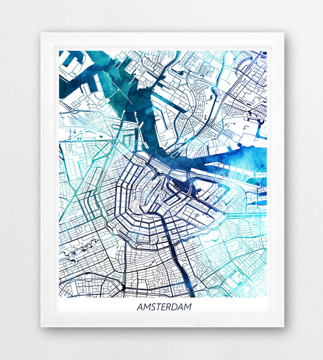 Amsterdam Map Print, Amsterdam Print, Amsterdam Urban City Street Map ...