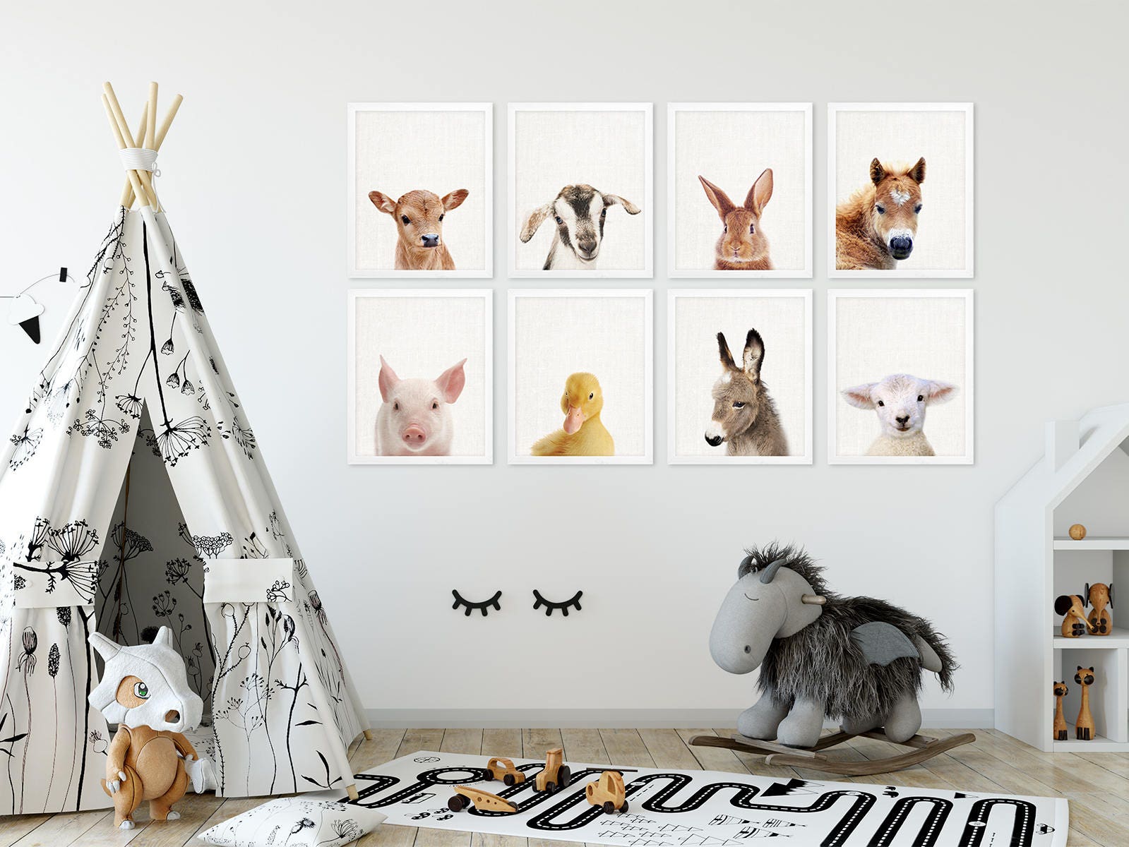 Farm Animals Print Animals Photo Print Set of 8 Bunny Goat | Etsy