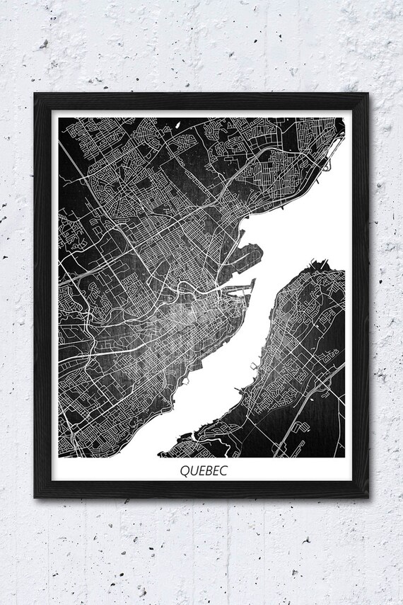 Quebec Map Print Quebec Poster Print Quebec Canada Urban | Etsy