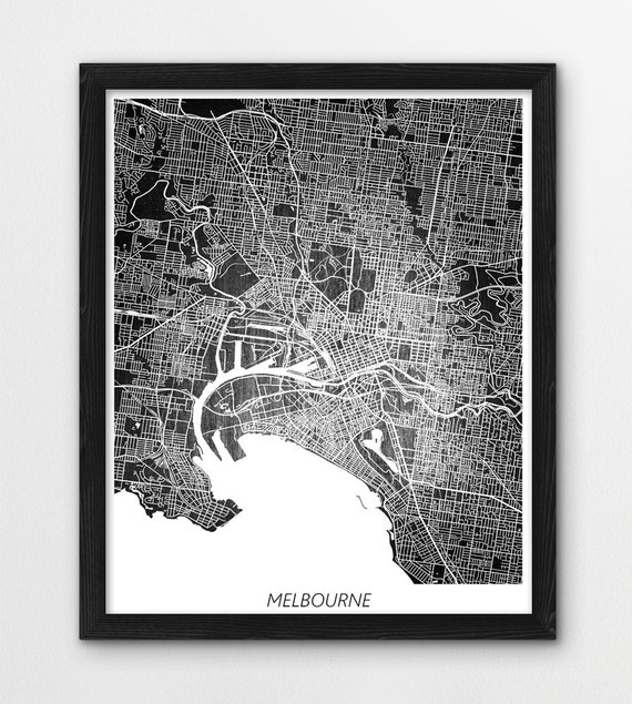 Melbourne Map Poster Print Melbourne Print Melbourne - Etsy