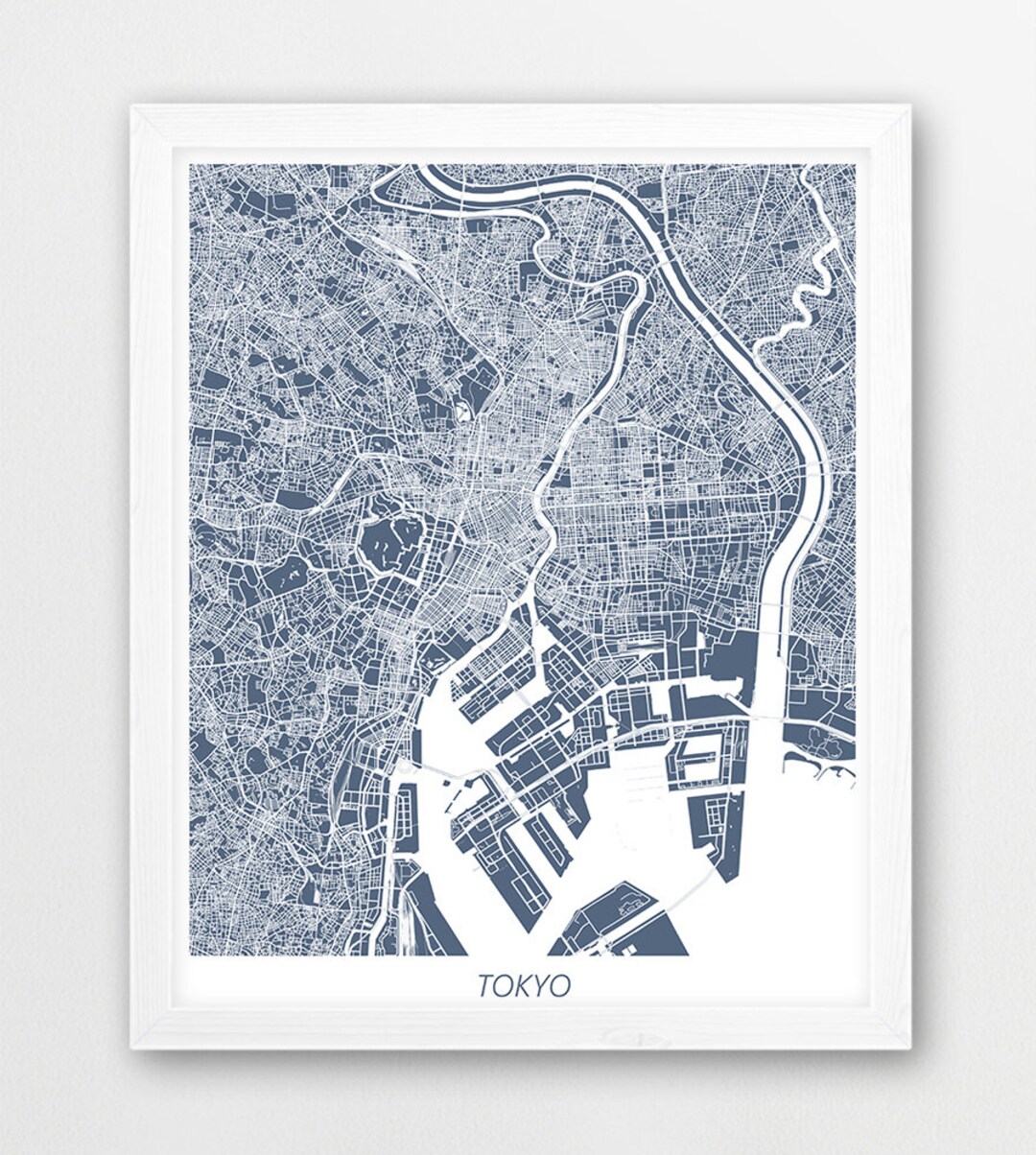 Tokyo Map Print, Tokyo City Poster Print, Tokyo Japan Urban Street Map ...
