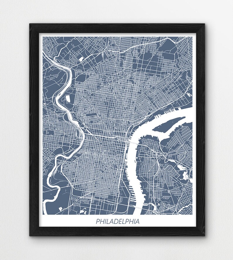 Philadelphia Map Print Philadelphia Map Poster Print | Etsy