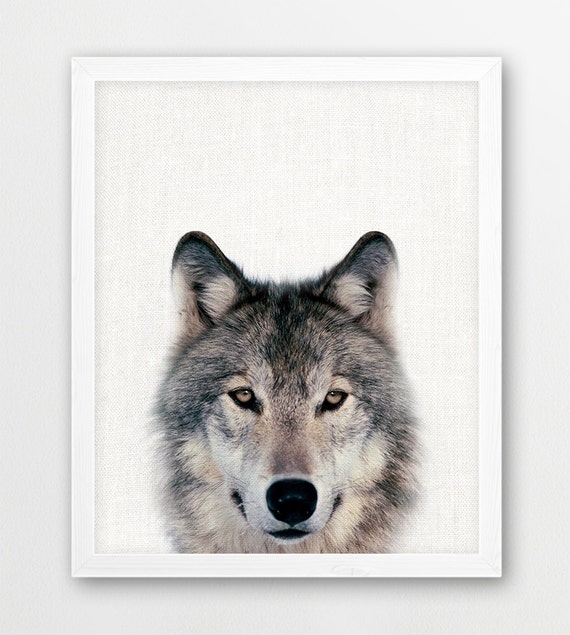 Wolf Print Animal Print Woodland Animals Print Nursery Wall | Etsy