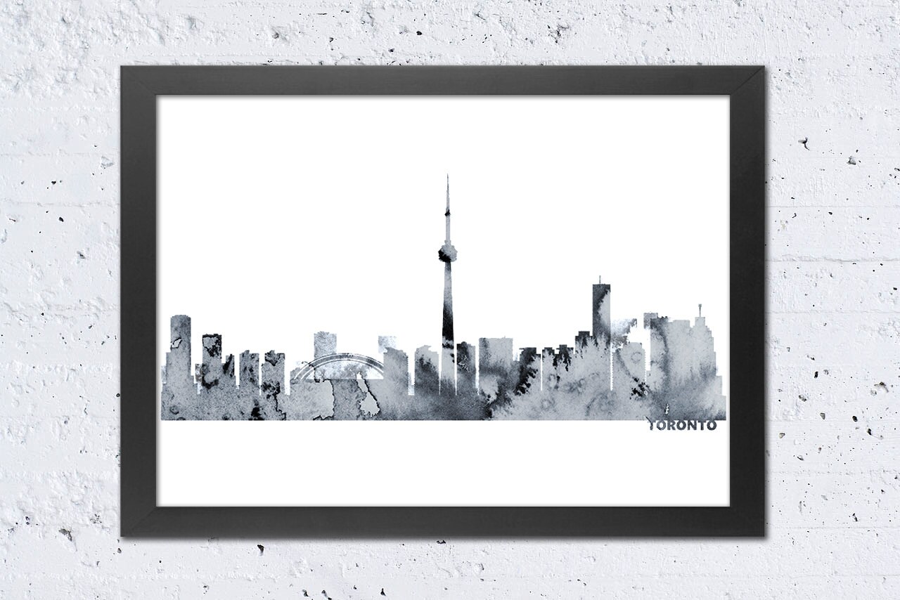 Toronto Skyline Print Toronto Canada Silhouette Cityscape - Etsy