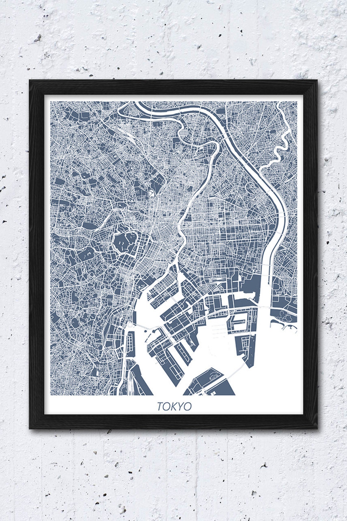 Tokyo Map Print Tokyo City Poster Print Tokyo Japan Urban - Etsy