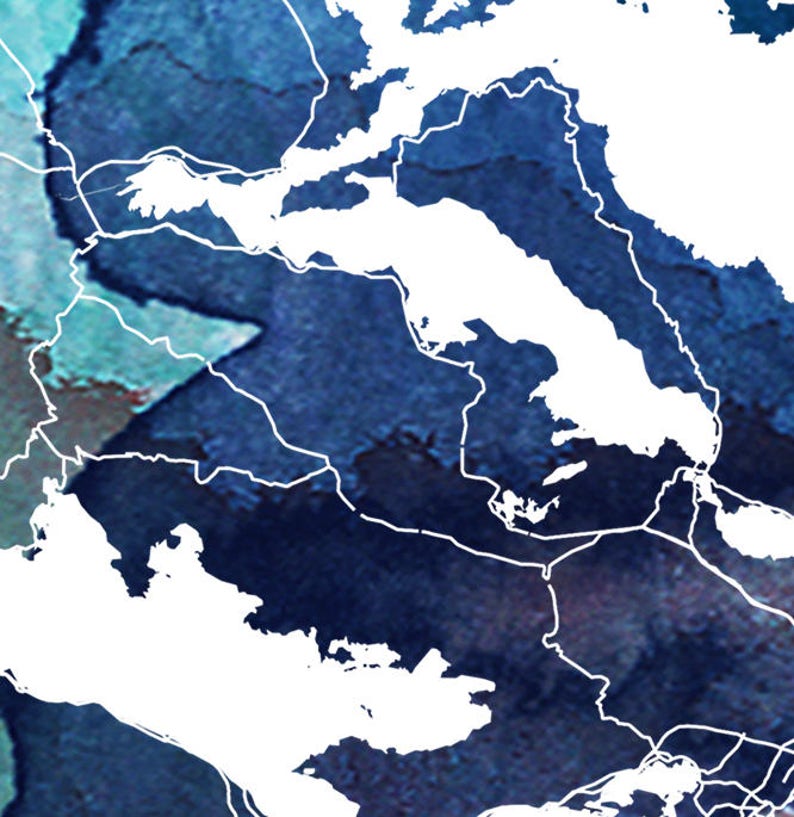 Greece Map Print Greece Poster Print Greece Street Map | Etsy