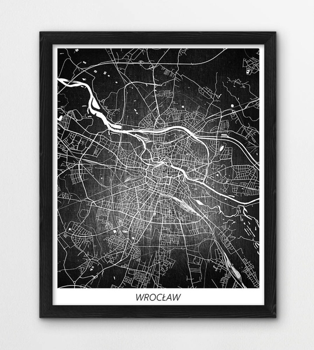 Wroclaw Map Poster Print, Wroclaw Map Print, Wrocław Poland Urban ...
