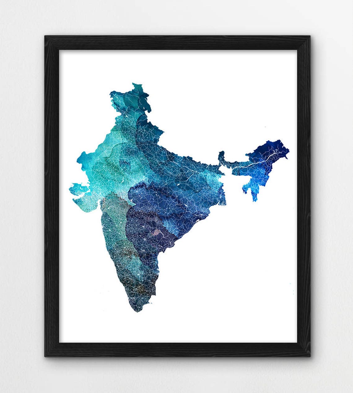 India Map Print India Poster Print India Street Map | Etsy