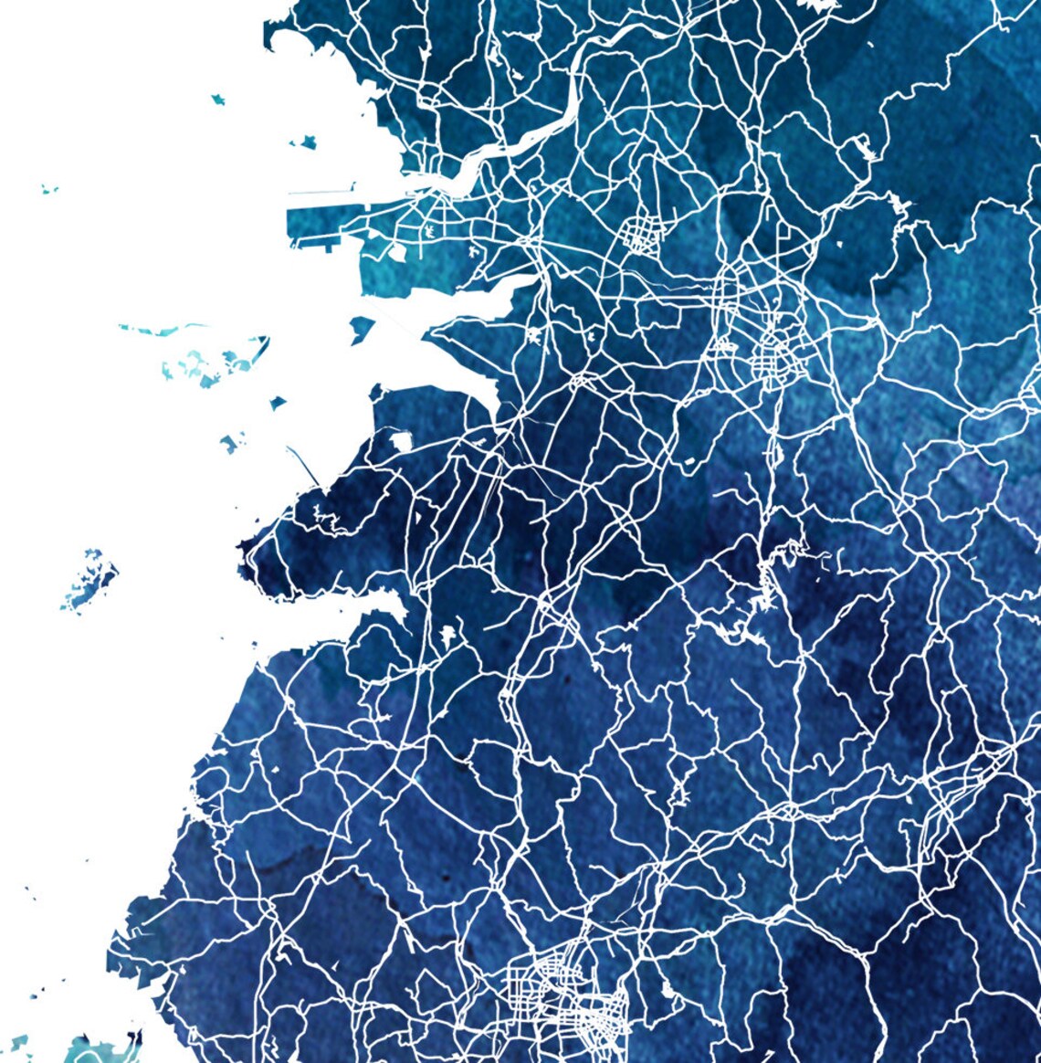 South Korea Map Print South Korea Poster Printsouth Korea | Etsy