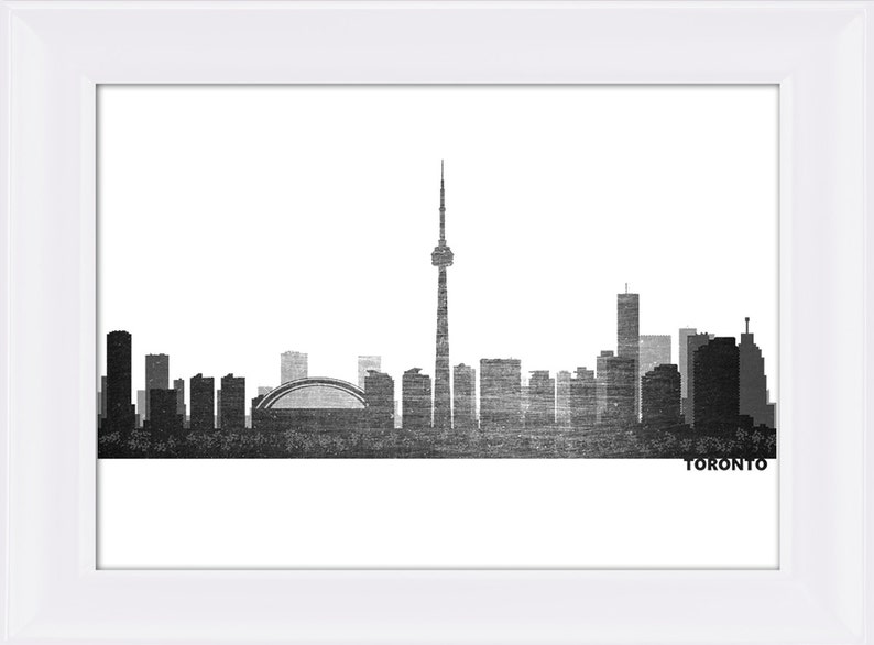 Toronto Skyline Print Toronto Canada Cityscape Silhouette - Etsy